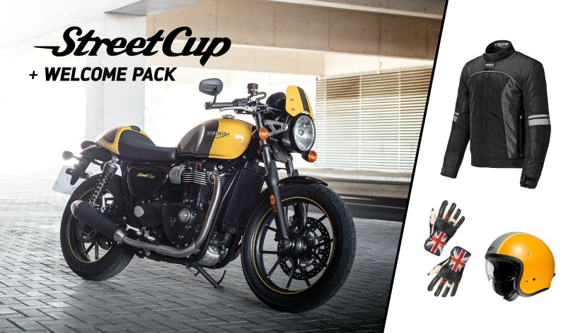 Triumph Street Cup con pack de bienvenida